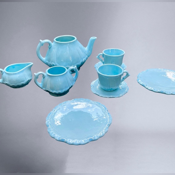 Vintage | Other | Vintage Blue Porcelain Childs Tea Set | Poshmark